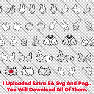 Mickey & Minnie Mouse Hands SVG/PNG Files for Cricut (digital Download ...