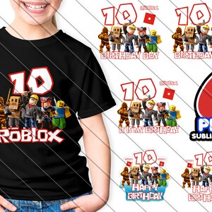 Roblox 10th Birthday PNG: Cake Topper & Shirt Designs (digital Download ...