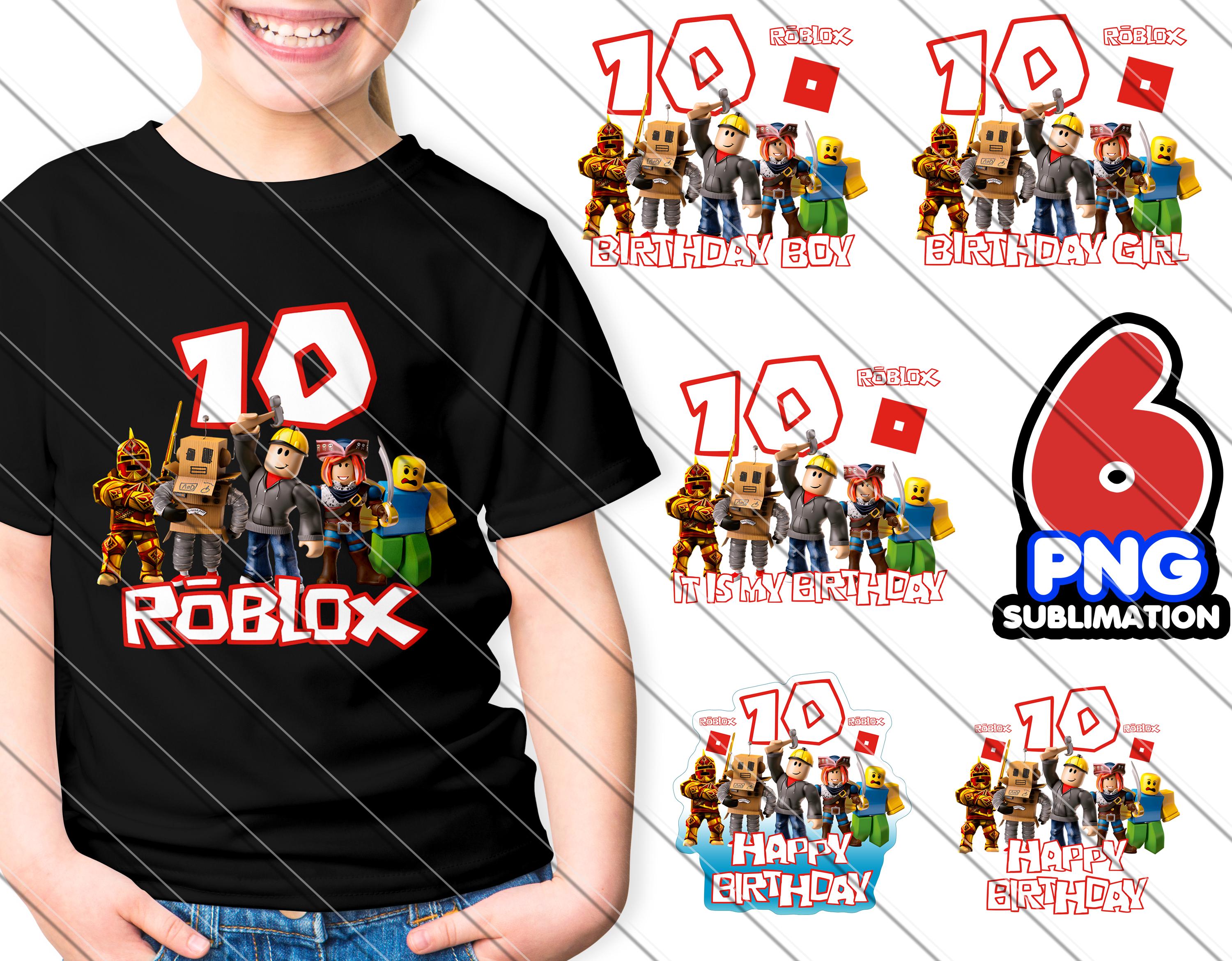 Roblox 10th Birthday PNG: Cake Topper & Shirt Designs (digital Download ...