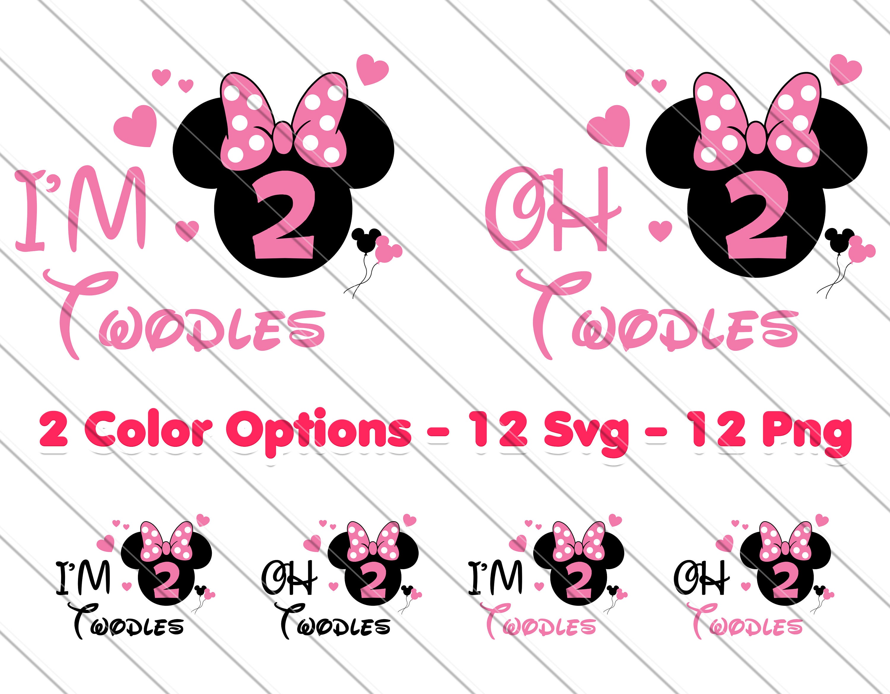 Oh Twodles Minnie Mouse SVG: Layered Clipart, Printable PNG (digital ...