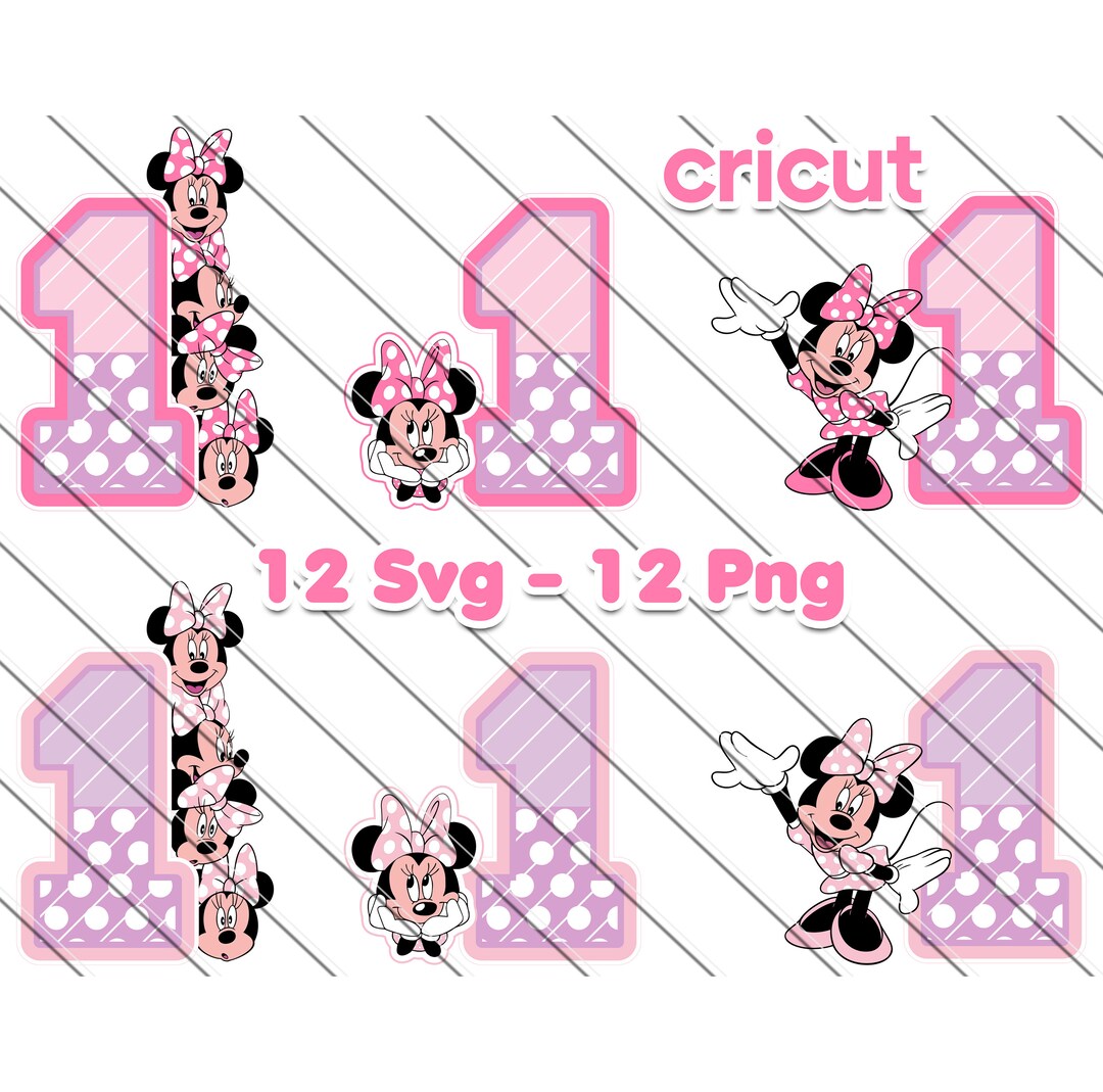 Minnie Mouse 1st Birthday SVG PNG Clipart (digital Download) - Etsy