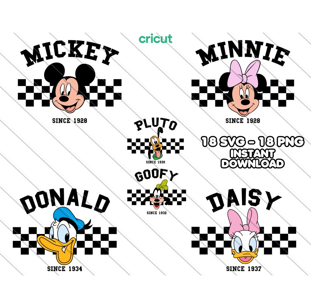 Checkered Mickey Mouse Bundle, Minnie Mouse Svg, Minnie Mouse Svg for ...