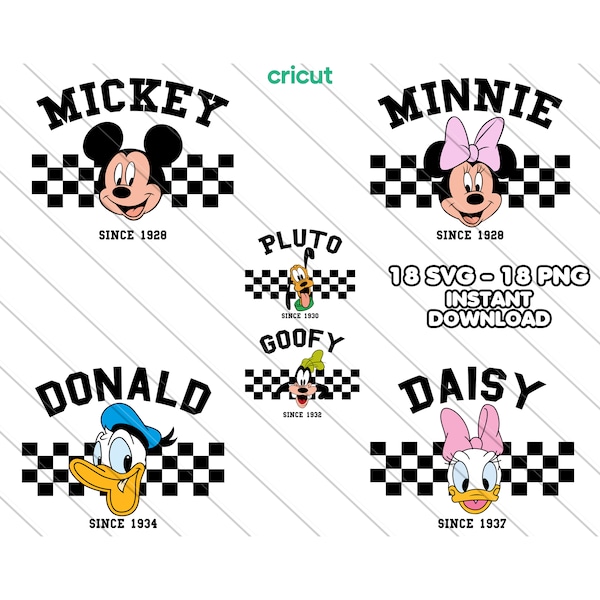 Mickey Mouse Checkered Svg - Etsy
