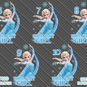 Elsa Birthday Girl PNG Bundle: Frozen Party Design (6-10) (digital ...