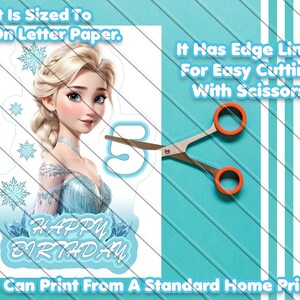 Elsa Cake Topper: Frozen 5th Birthday Party Decor (digital Download) - Etsy