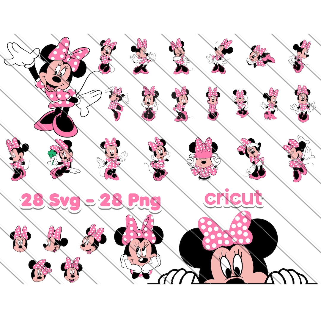 Pink Minnie Mouse SVG PNG Clipart (digital Download) - Etsy