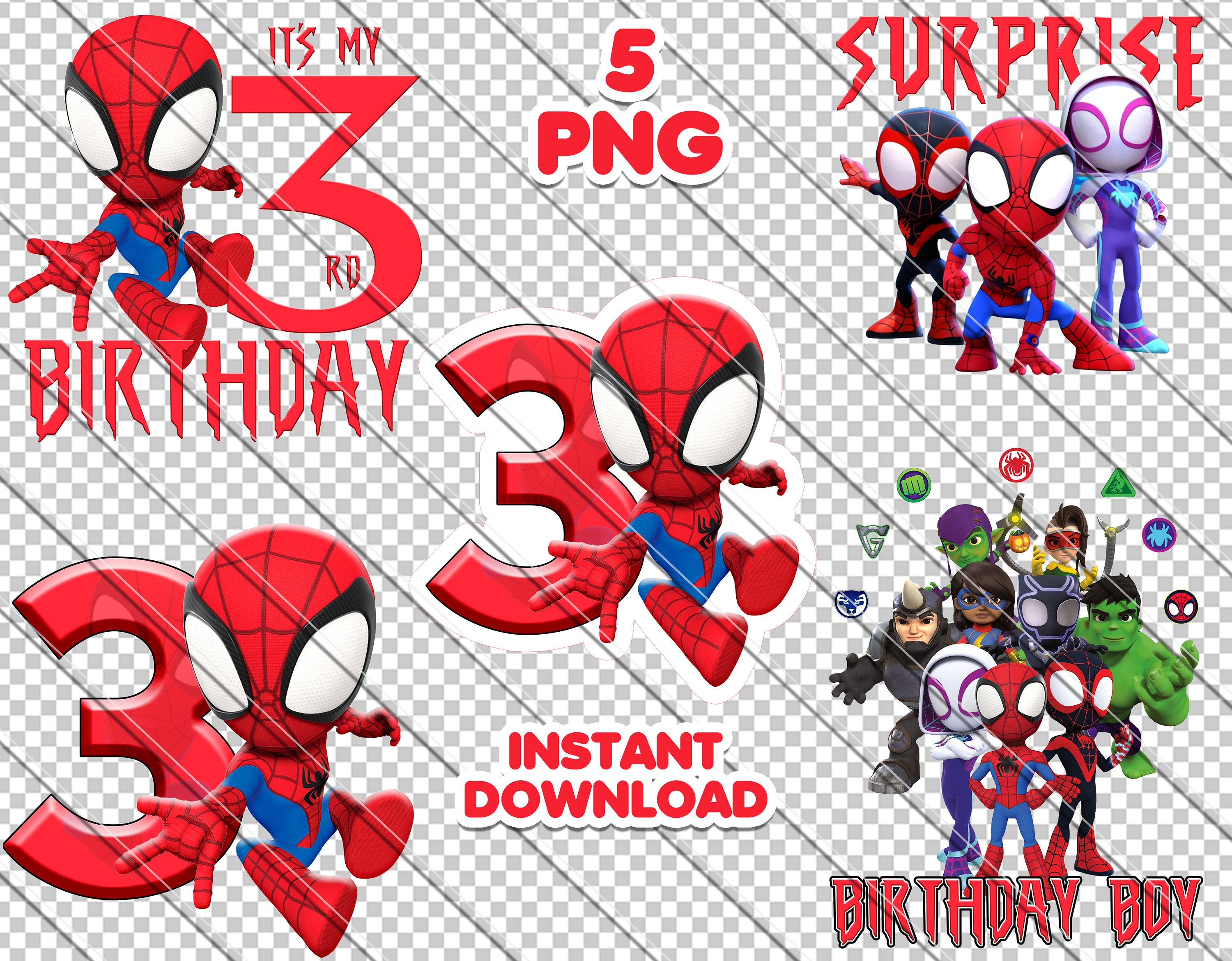 3rd Birthday Birthday Boy Png Spider-man Birthday Spidey - Etsy