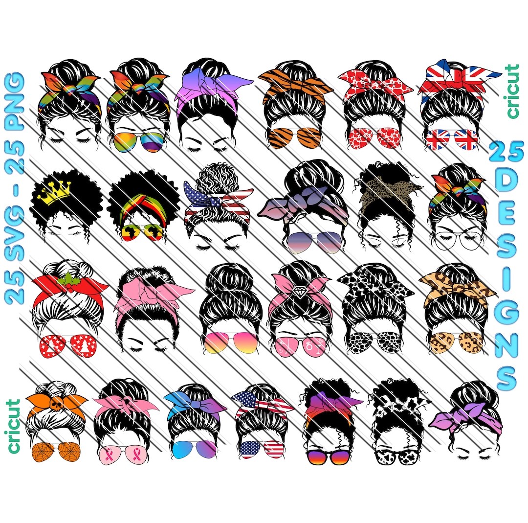 Messy Bun Svg, Png, Svg for Cricut - Etsy