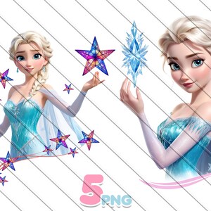 Elsa Watercolor Clipart: Frozen PNG Bundle, Sublimation Designs ...