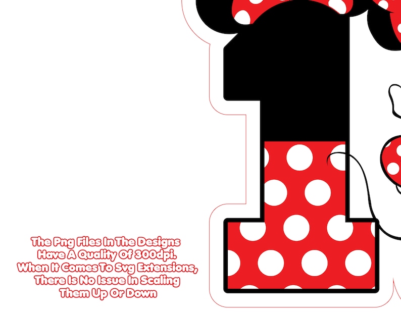 Minnie Mouse 1st Birthday SVG PNG Clipart (digital Download) - Etsy