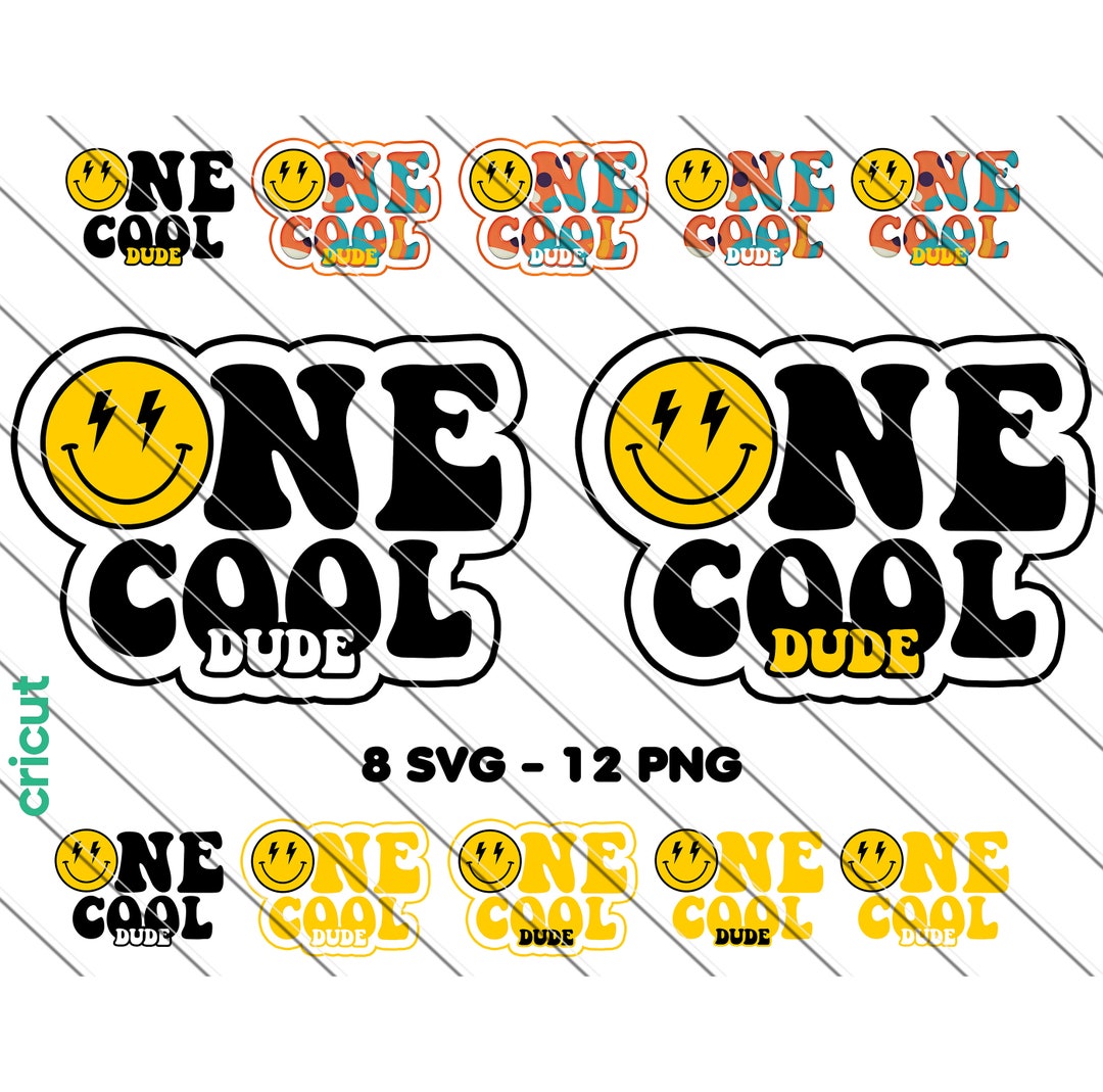 One Cool Dude Svg, Birthday Shirt Svg, Smiley Shirt, Toddler, First ...