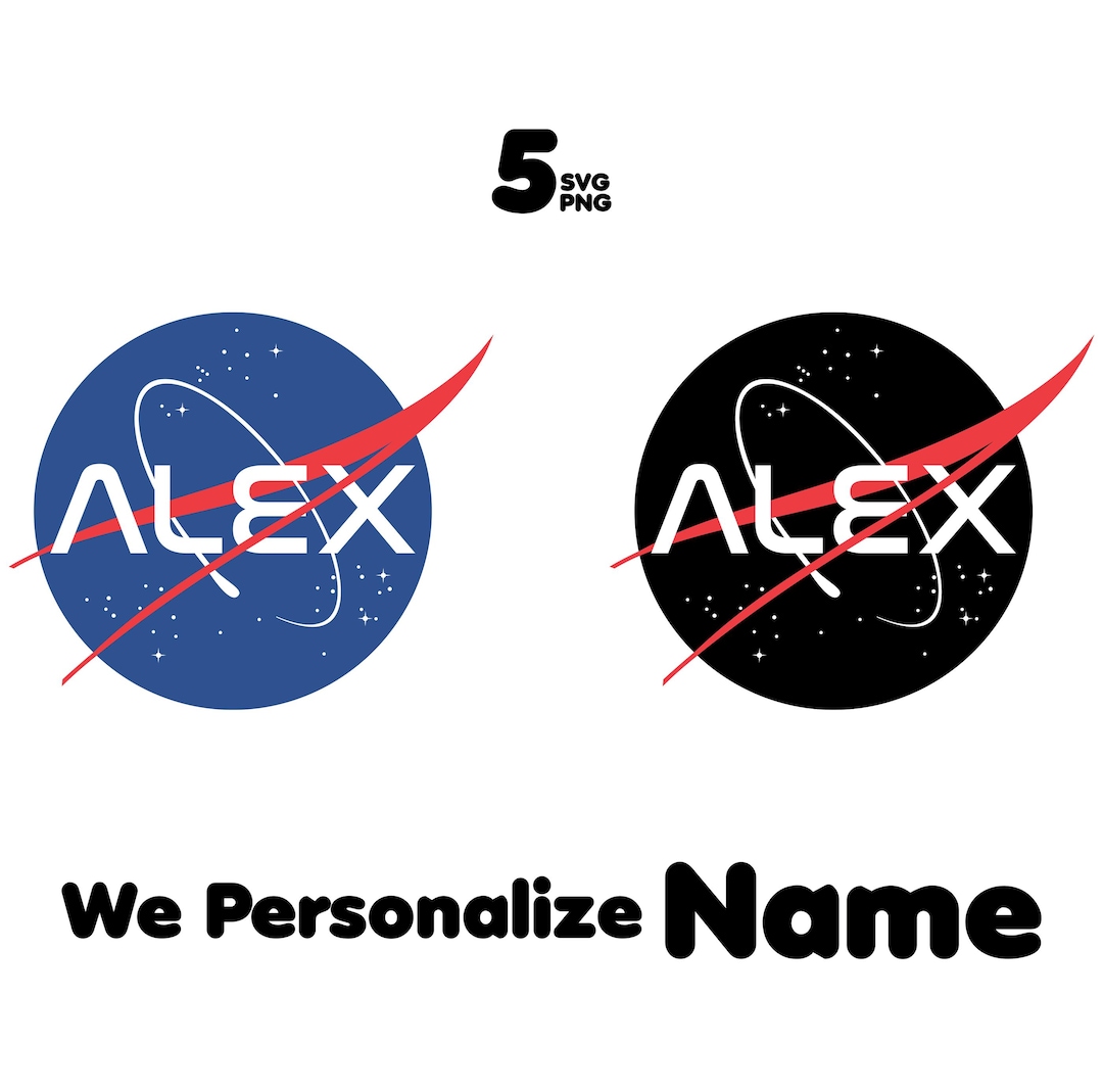 Personalized NASA Style Name Logo SVG PNG Bundle - Custom Space Shuttle ...