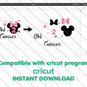 Oh Twodles Minnie Mouse SVG: Layered Clipart, Printable PNG (digital ...