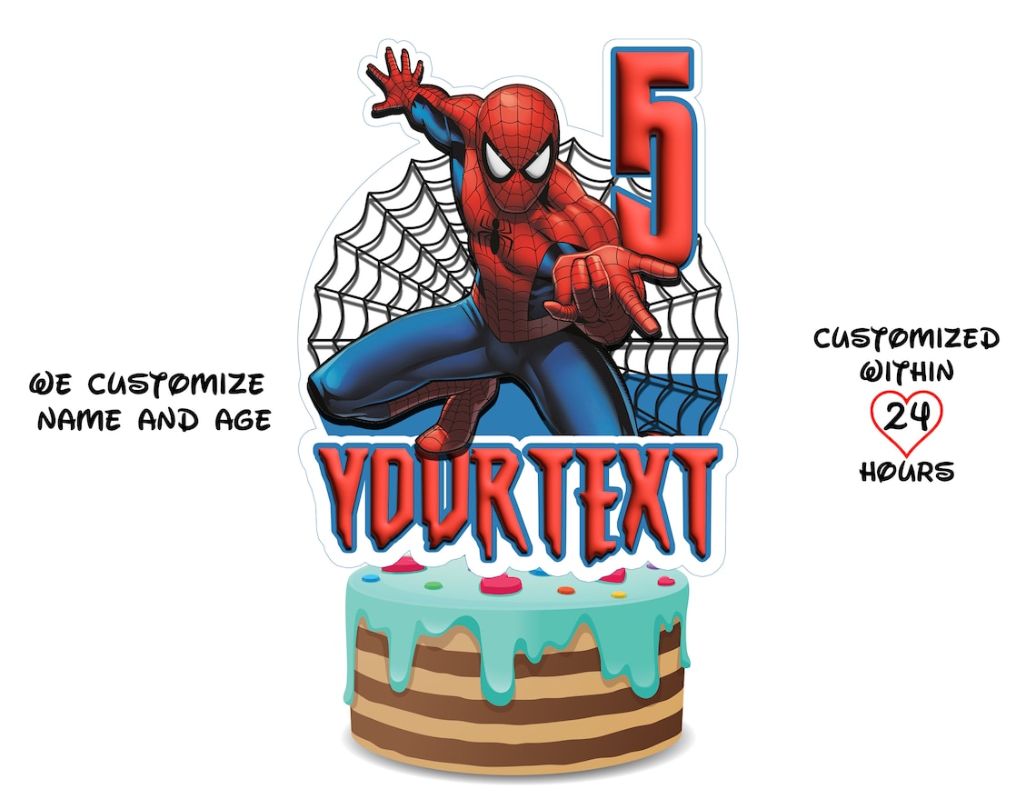 Personalized Spiderman Cake Topper: Custom PNG (digital Download) - Etsy