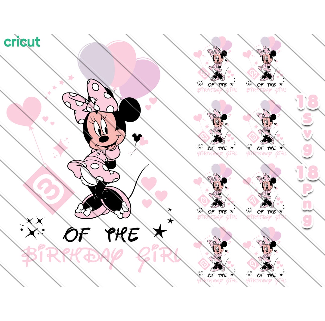 Pink Minnie Mouse Birthday Girl SVG PNG Bundle (digital Download) - Etsy