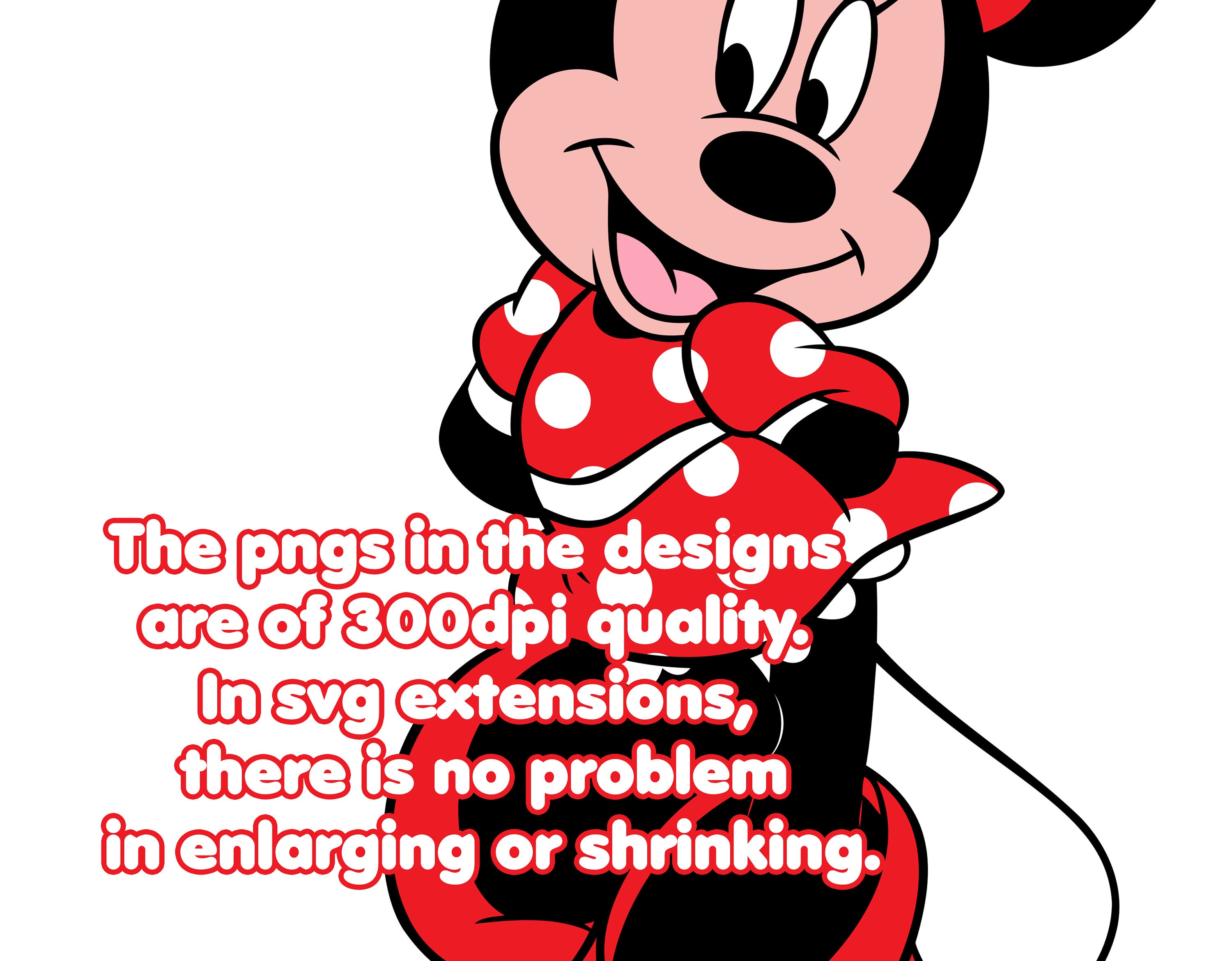 Minnie Mouse Numbers SVG PNG: Red Polka Dot Clipart (digital Download ...