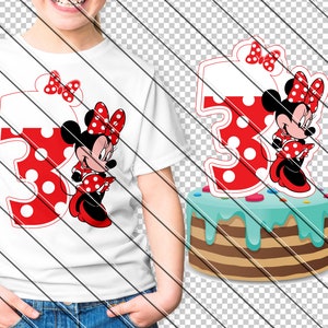 Minnie Mouse Numbers SVG, PNG: Red Birthday Clipart (digital Download ...