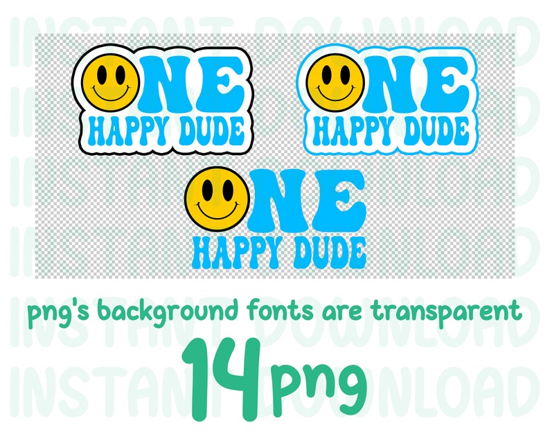 One Happy Dude Birthday Shirt Png Smiley Shirt Toddler - Etsy