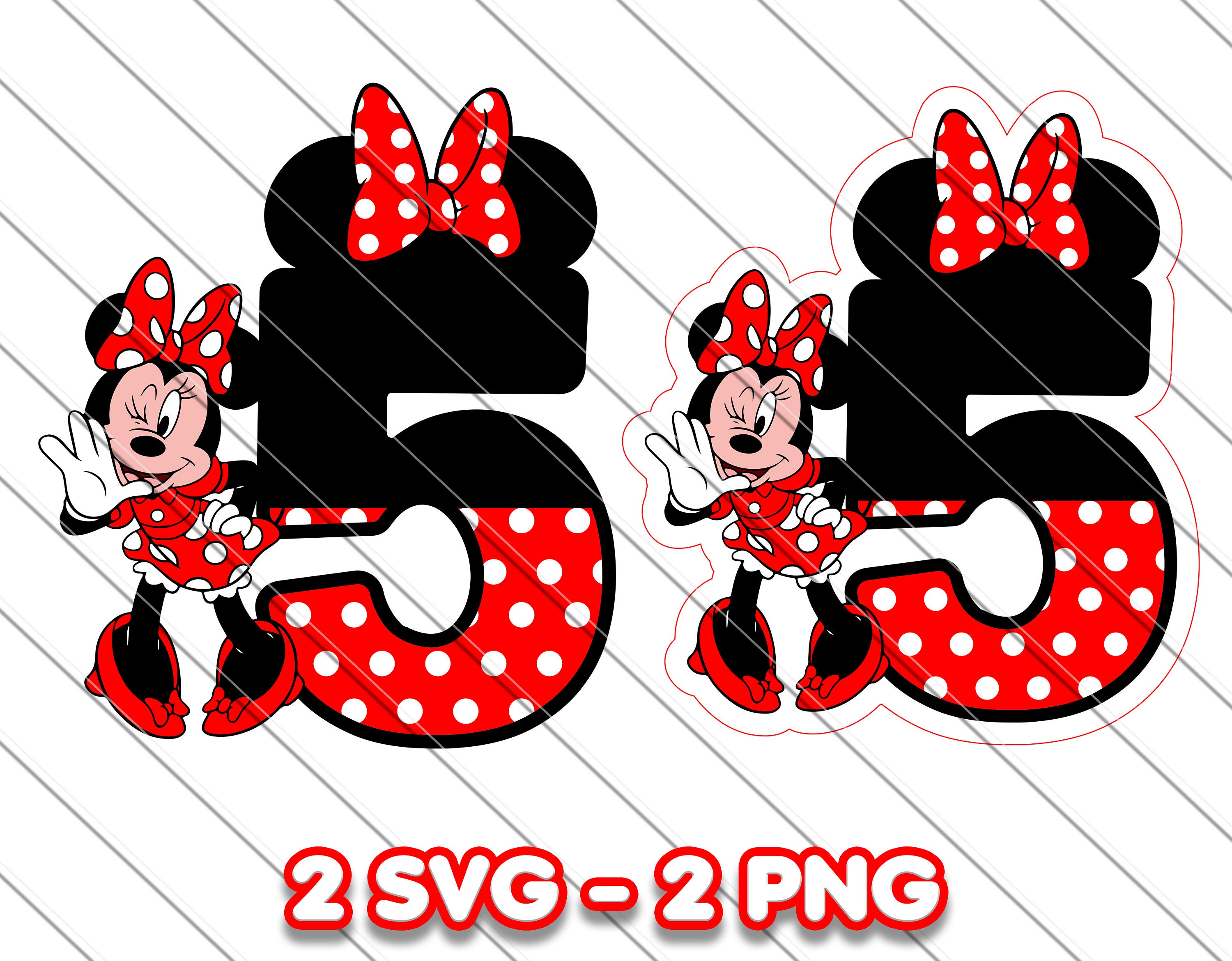 Printable Minnie Mouse 5th Birthday Svg Png Digital - Etsy