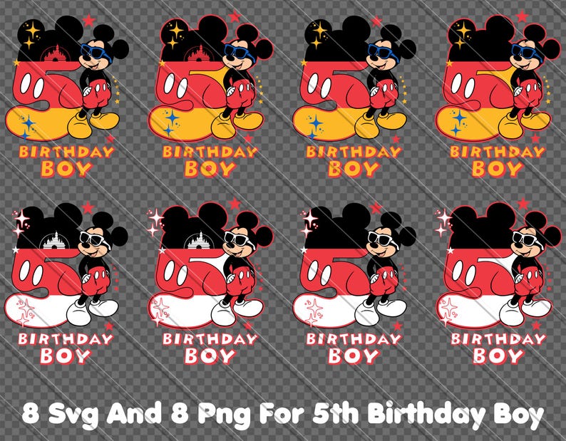 Mickey Mouse Birthday Bundle: SVG, PNG, Party Decor (digital Download ...