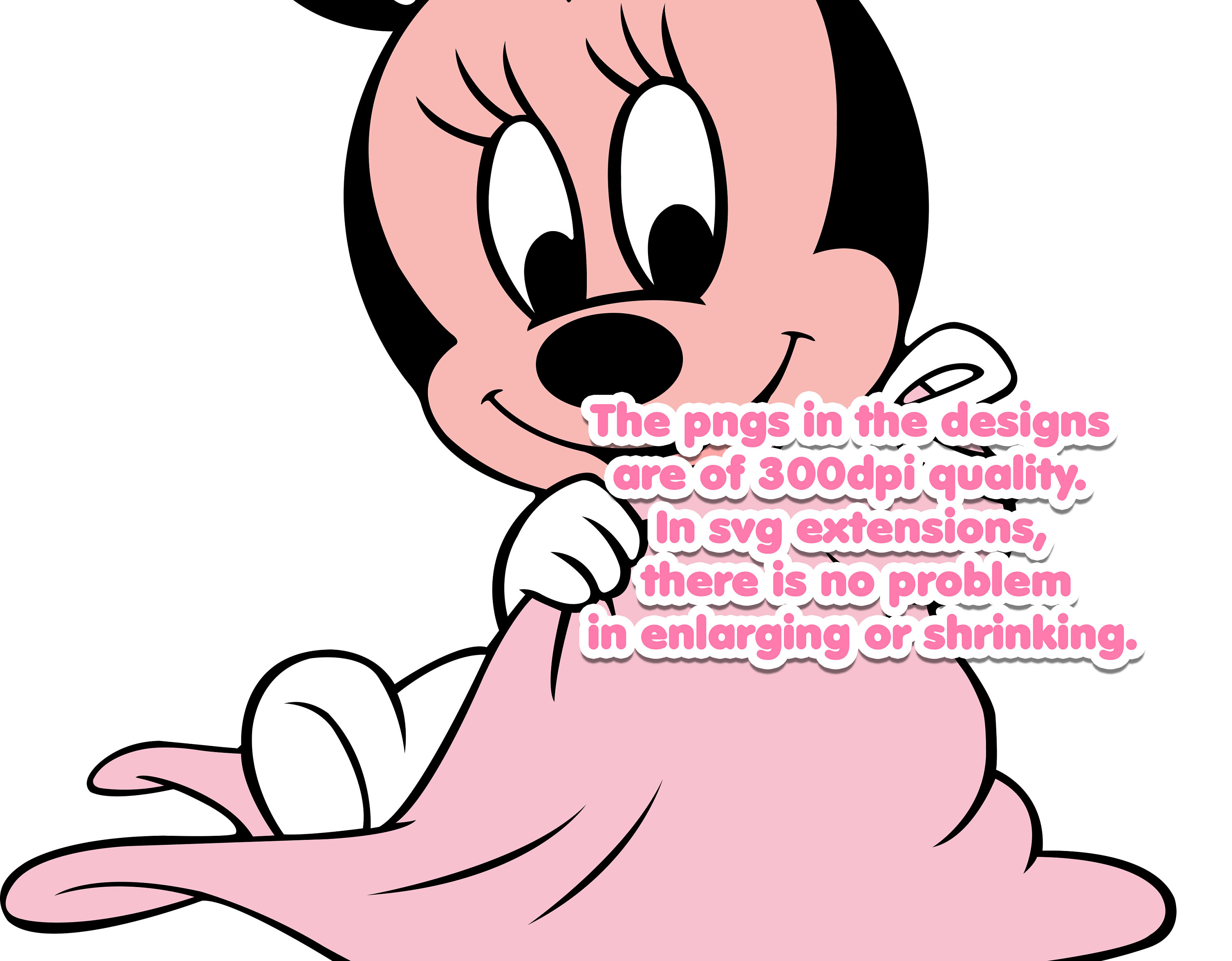 Baby Minnie Mouse SVG Clipart: 48 Designs for Cricut (digital Download ...