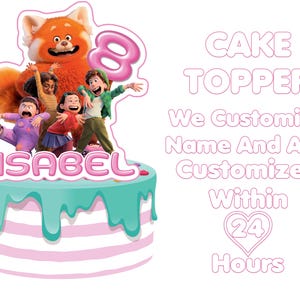 Printable Customize Turning Red Cake Topper, Turning Red Birthday Cake ...