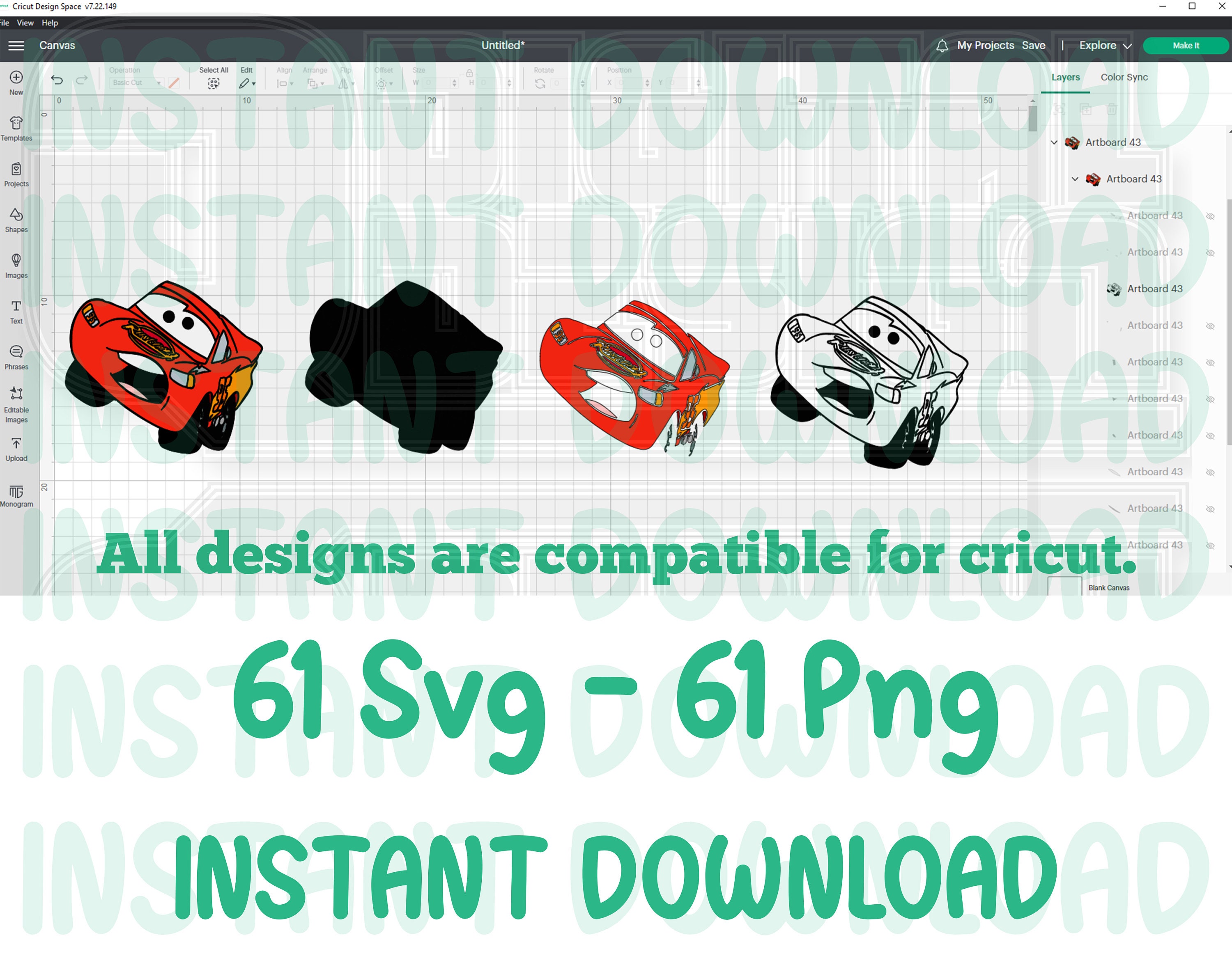 Lightning Mcqueen Svg Cars Svg for Cricut Lightning Mcqueen - Etsy ...