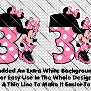 Minnie Mouse Numbers Svg, Png, Minnie Mouse Svg, Minnie Mouse Svg for ...
