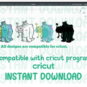 Monsters Inc. SVG Bundle: Sully, Mike & Boo Characters (digital ...