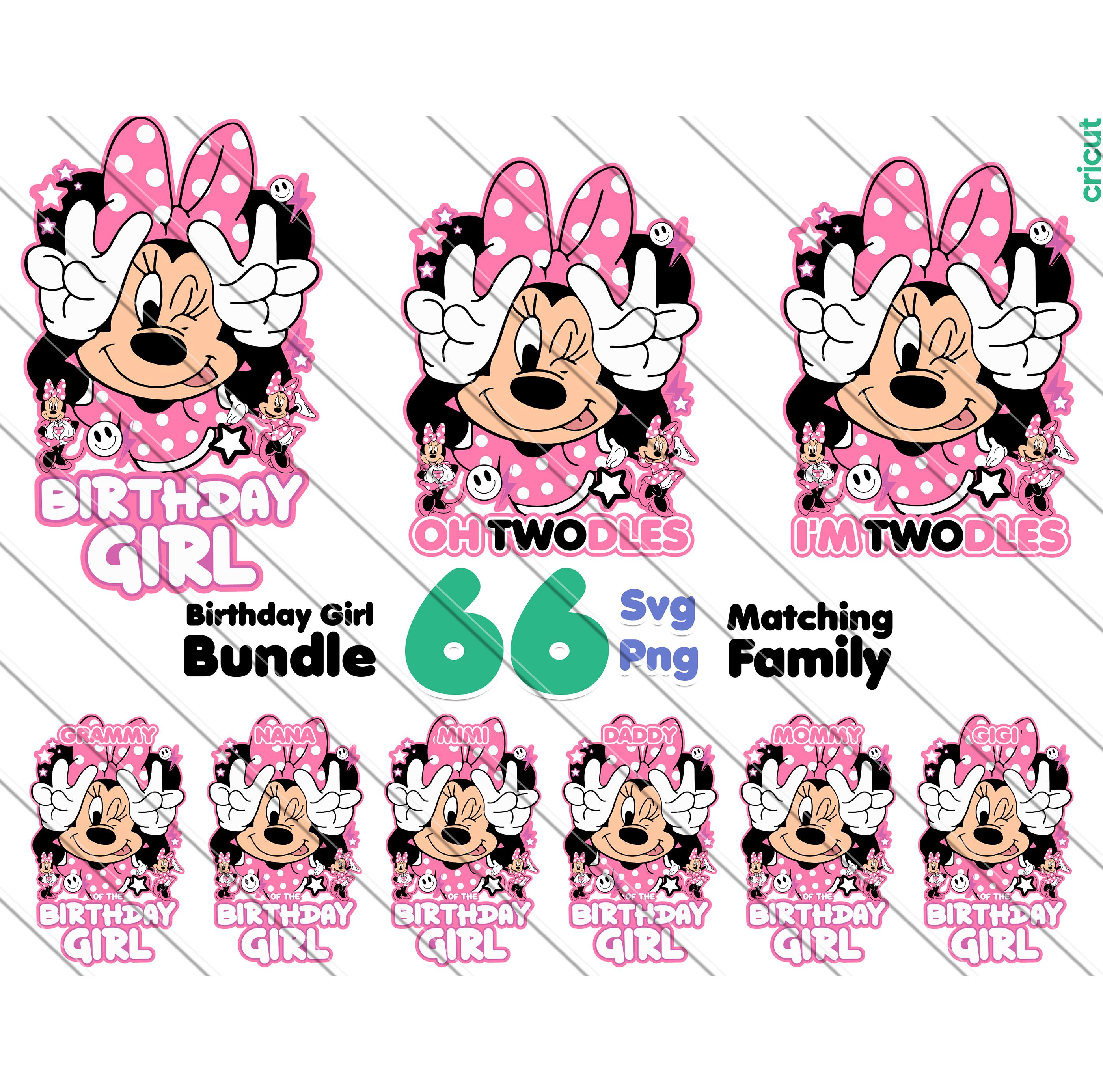 Oh Twodles Minnie Mouse SVG Bundle: 2nd Birthday Girl (digital Download ...