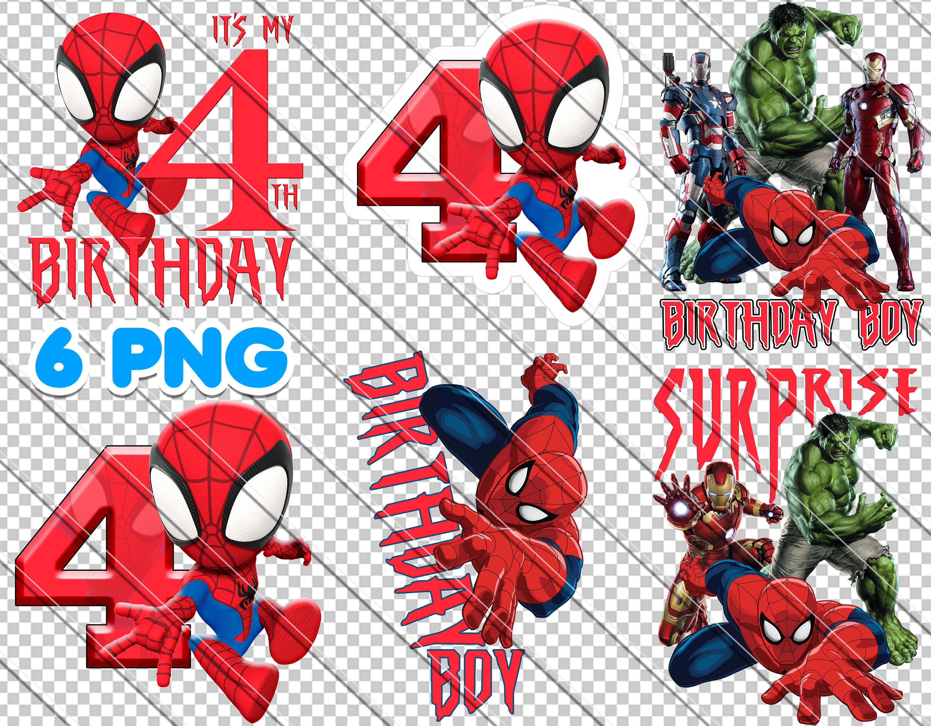 Spidey 4th Birthday PNG: Cake Topper & Party Decor (digital Download ...