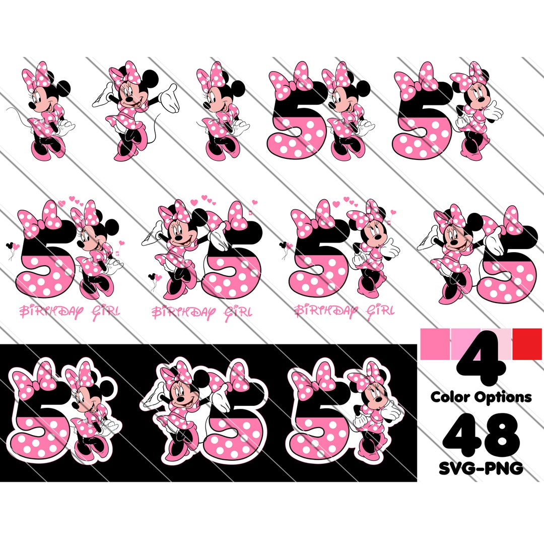 Minnie 5th Birthday Minnie Mouse Svg Minnie Mouse Svg for - Etsy