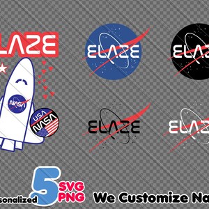 Personalized NASA Style Name Logo SVG PNG Bundle - Custom Space Shuttle ...