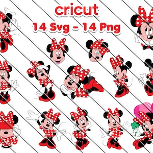 Red Minnie Mouse SVG PNG Clipart: (digital Download) - Etsy