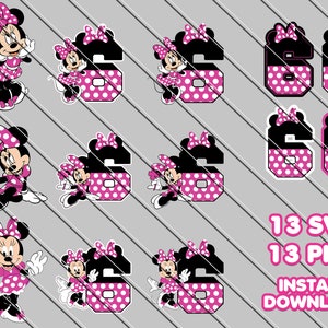 Minnie Mouse Svg, Minnie Svg for Cricut, Printable Minnie Mouse Png ...