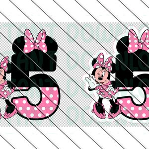 Printable Minnie Mouse 5th Birthday Svg, Png , Digital Download ...