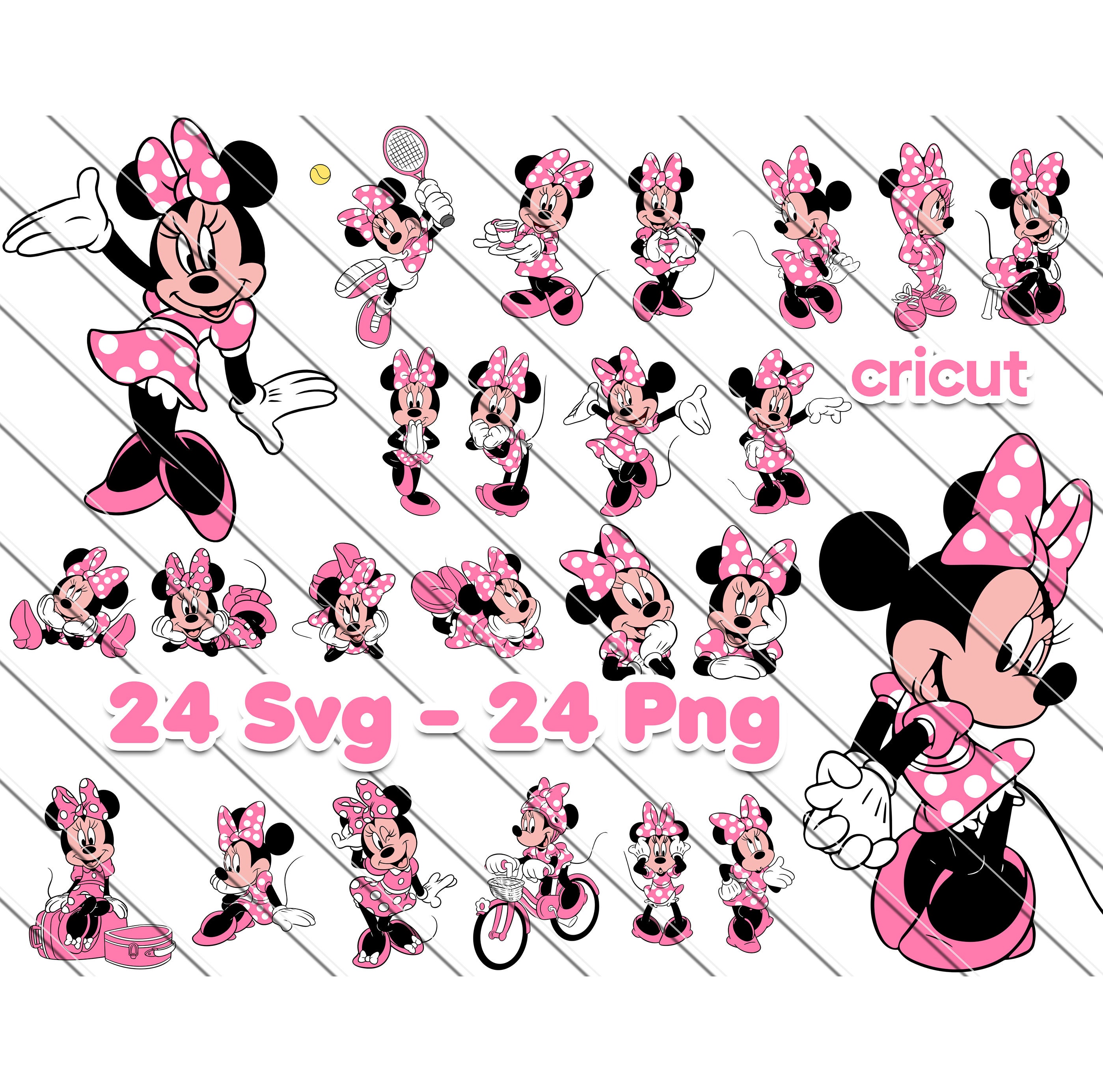 Pink Minnie Mouse Svg, Minnie Mouse for Cricut, Minnie Mouse Png,svg - Etsy