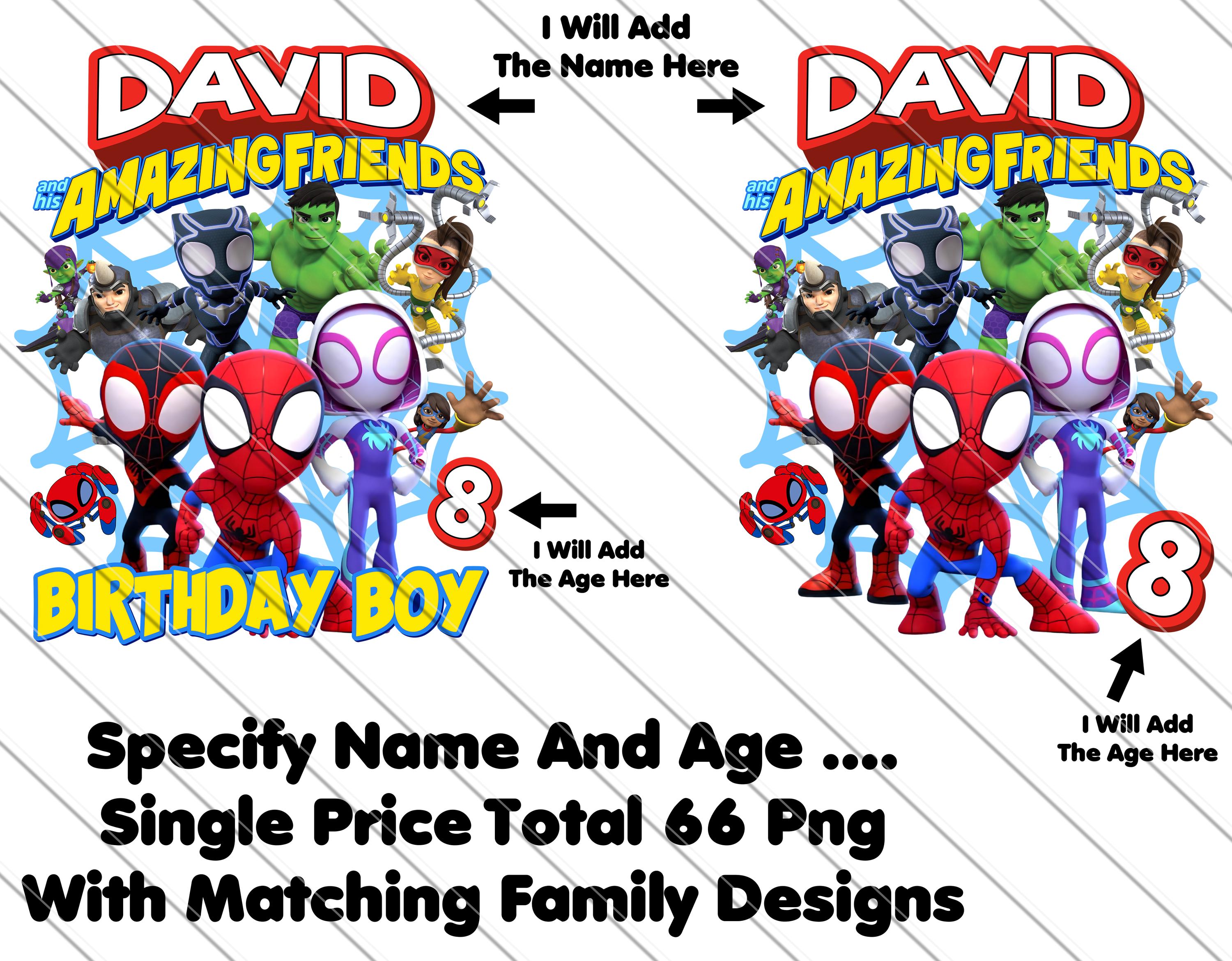 Personalized Spidey and His Amazing Friends Png, Matching Family ...