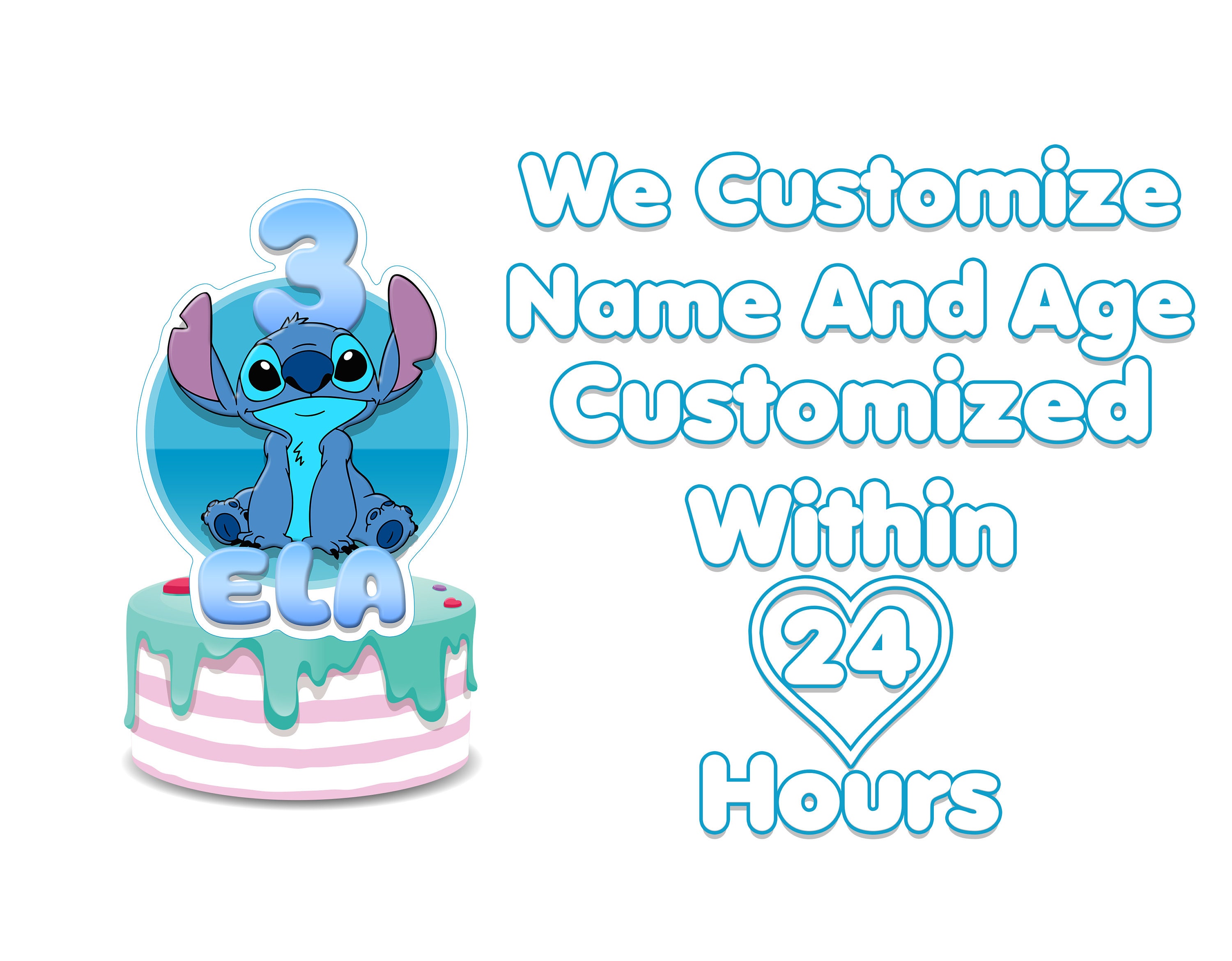 Personalized Stitch Cake Topper, Stitch Birthday Png - Etsy