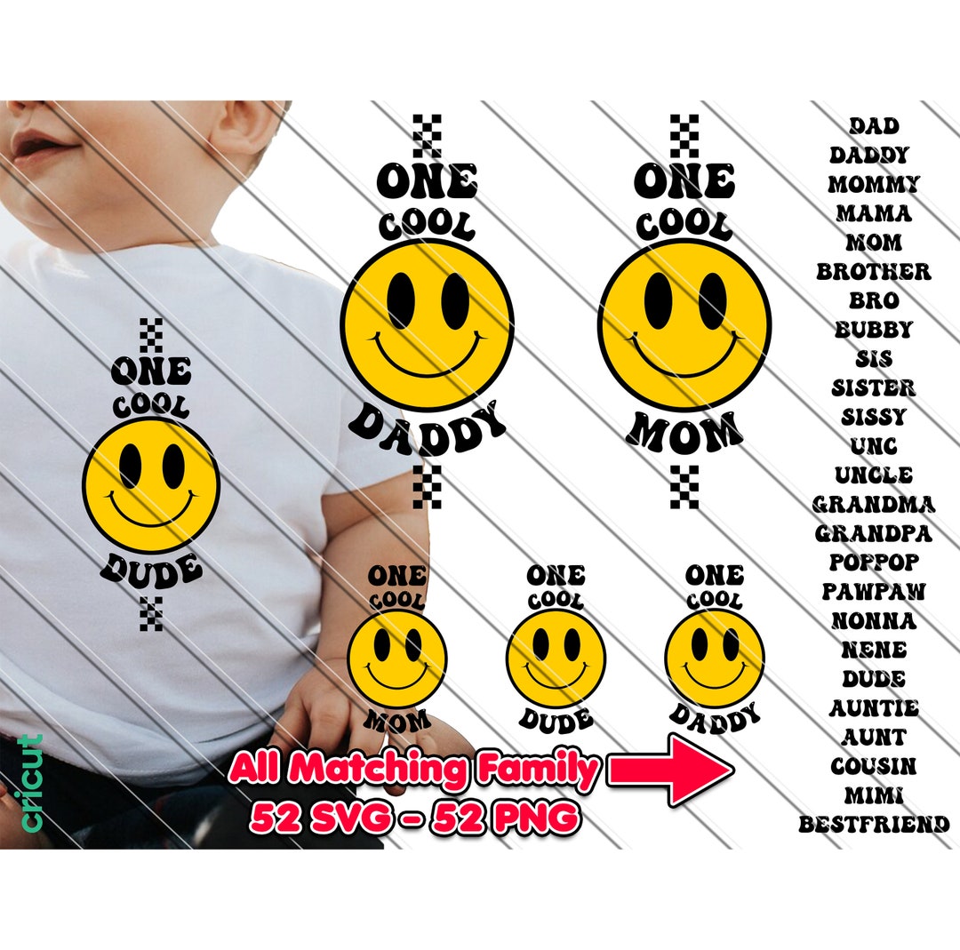 One Cool Dude Svg, Family One Birthday Png Bundle, First Birthday ...