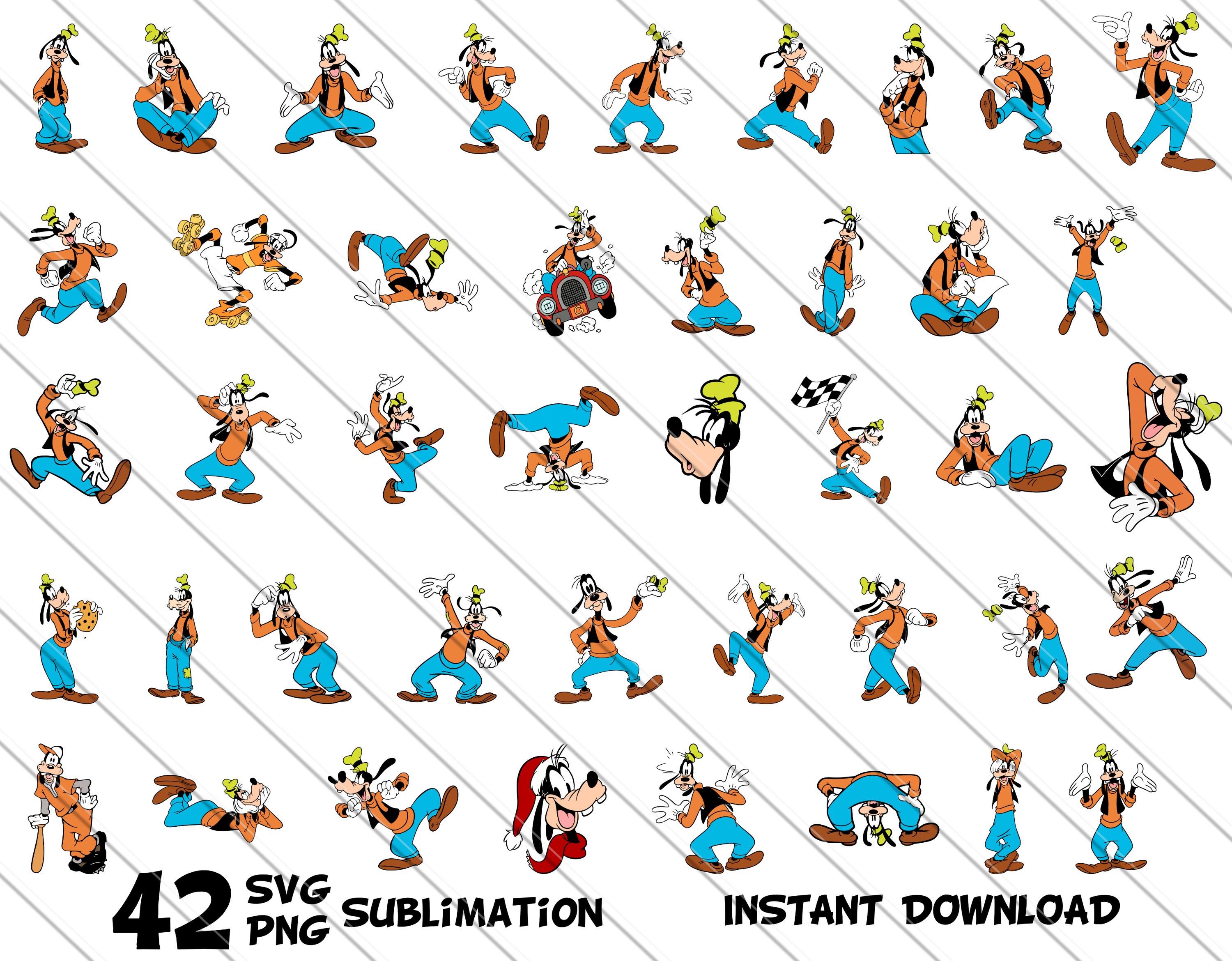 Goofy SVG PNG Bundle | 42 Funny Poses | Disney Cartoon Character ...