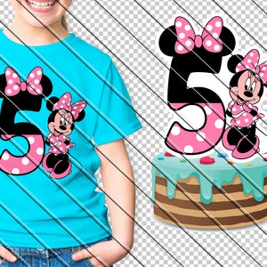 Minnie Mouse Numbers SVG PNG: Pink Birthday Clipart (digital Download ...