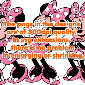 Pink Minnie Mouse SVG PNG Clipart Bundle (digital Download) - Etsy