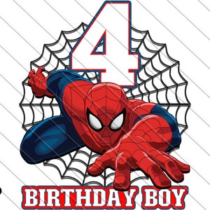 Spiderman 4th Birthday Boy PNG, Spiderman Cake Topper, It's My Birthday ...