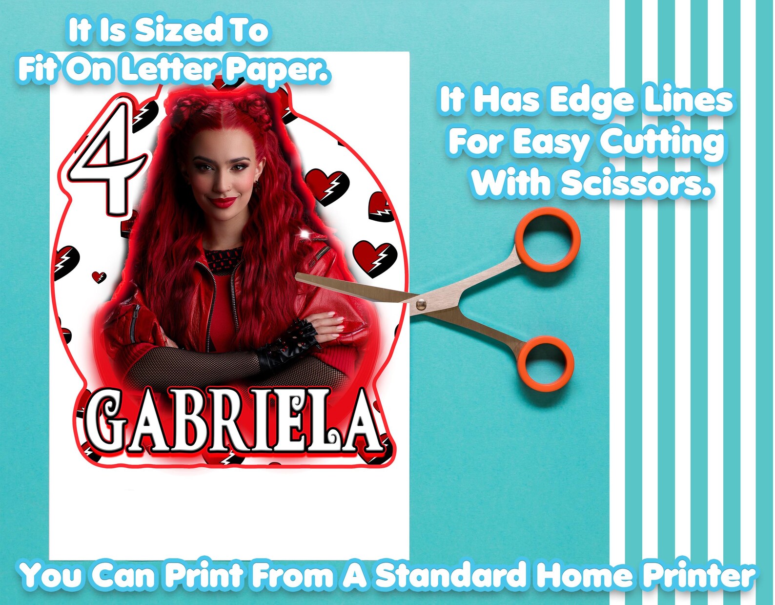 Personalized Red Descendants Cake Topper | Rise of Red Printable Topper ...
