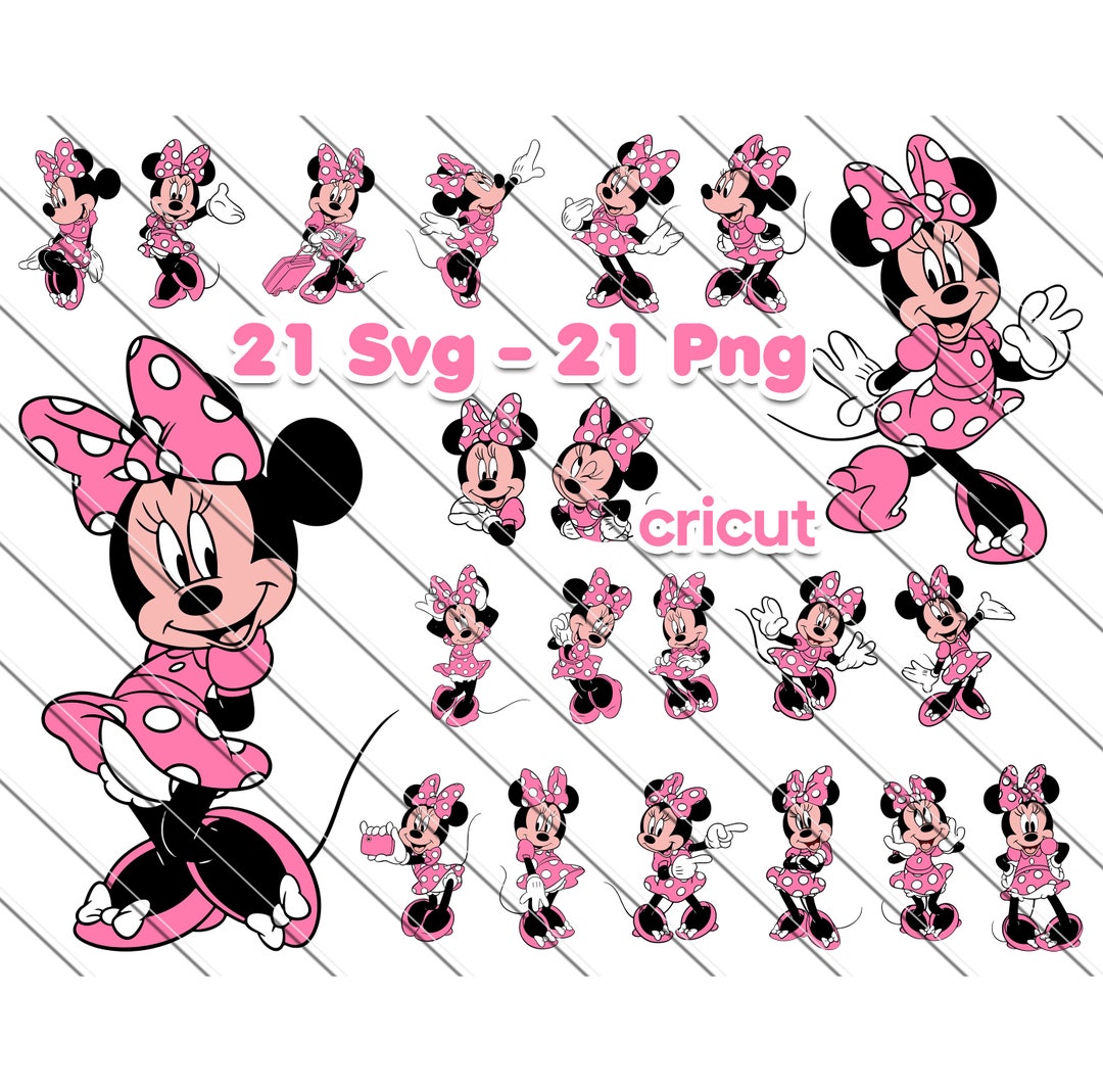 Pink Minnie Mouse SVG PNG Clipart Bundle (digital Download) - Etsy