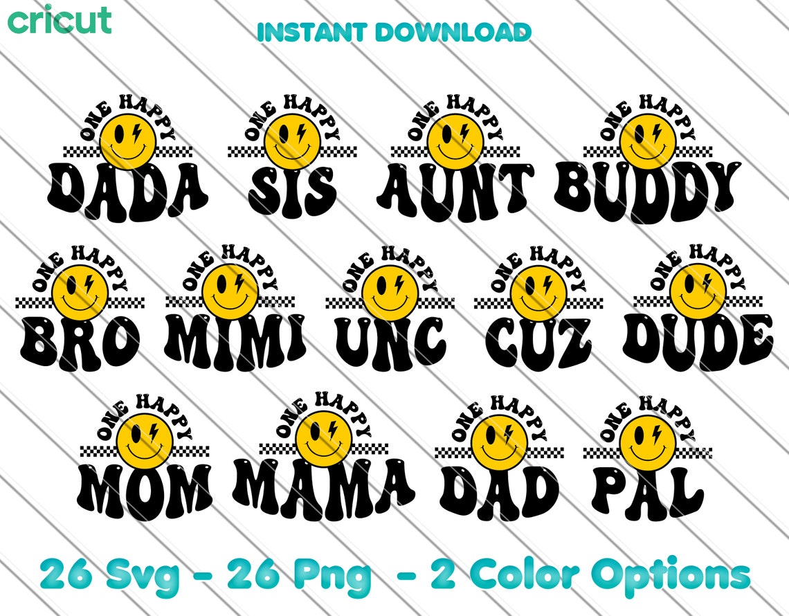 One Happy Dude SVG Bundle: Matching Family Birthday (digital Download ...