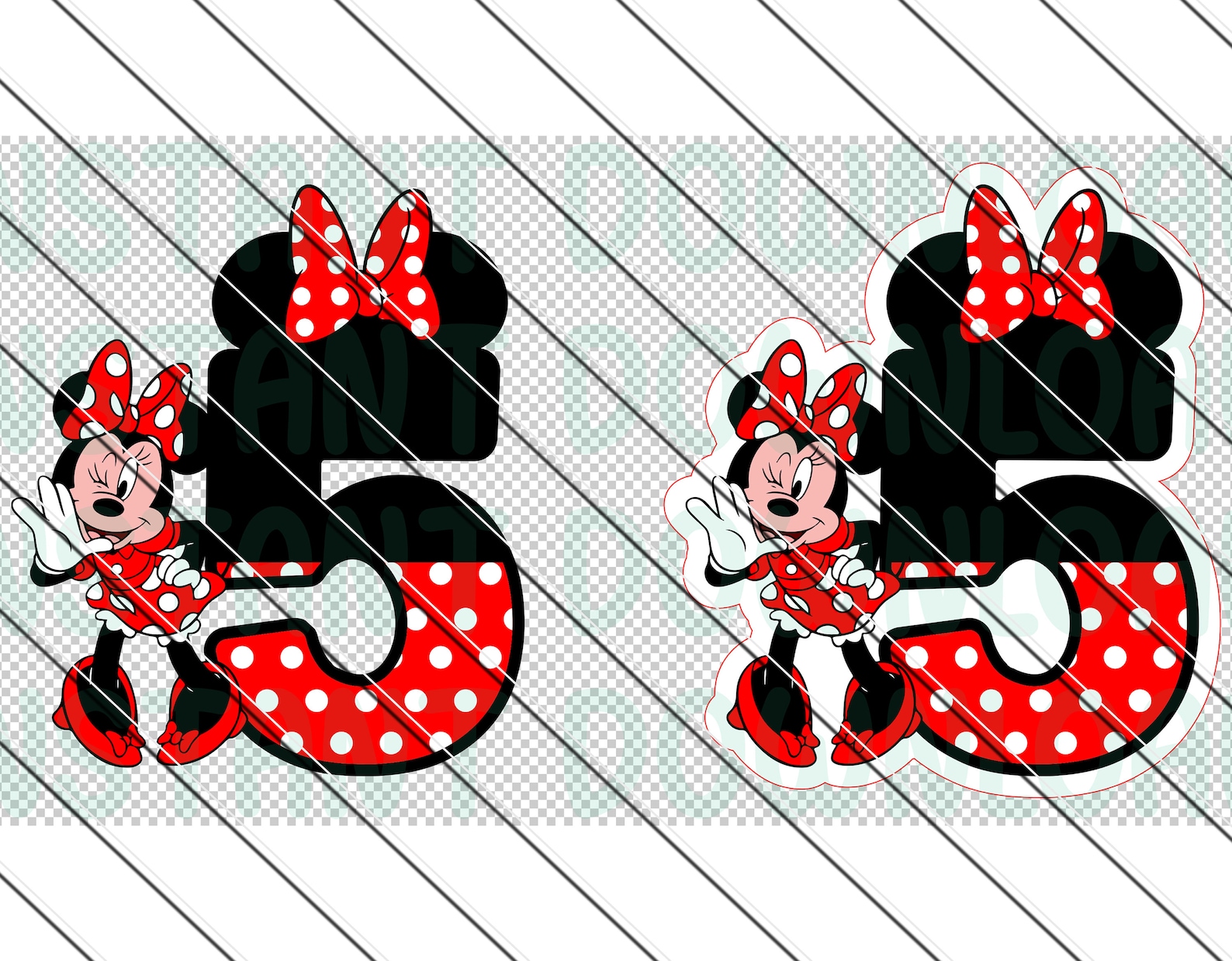 Printable Minnie Mouse 5th Birthday Svg Png Digital - Etsy