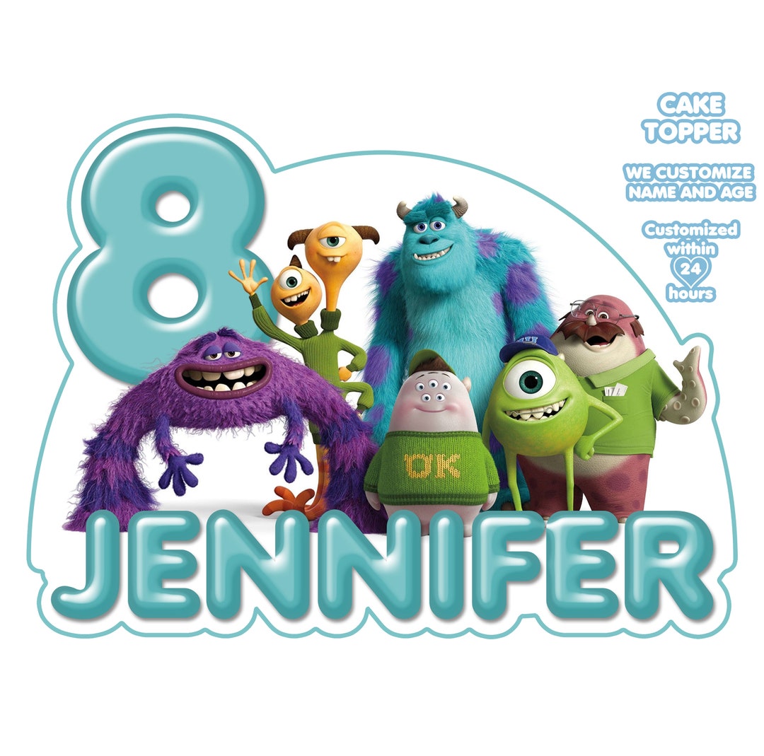Personalized Monster Birthday Cake Topper (digital Download) - Etsy