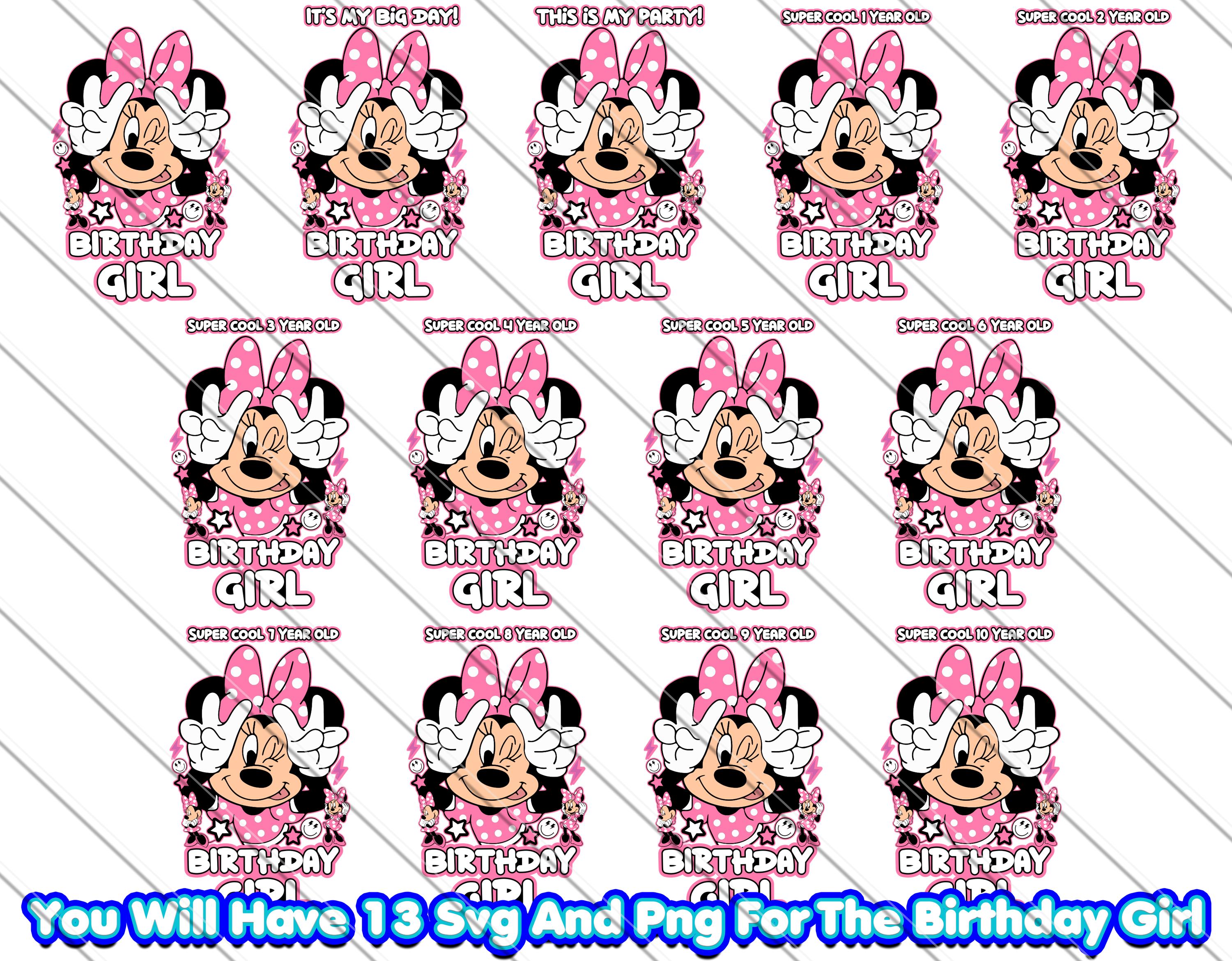 Minnie Mouse Birthday Girl Family SVG PNG Bundle (digital Download) - Etsy